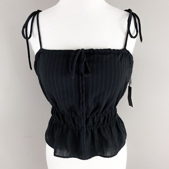 Lovers + Friends | Tops | Lovers Friends Black Peplum Spaghetti Tie ...